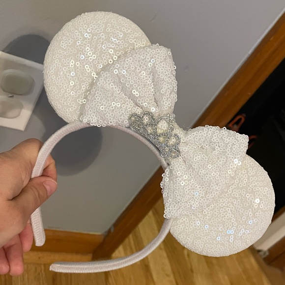 Accessories | Mickey Mouse Bridal Ears White Sequin Minnie Mouse ...